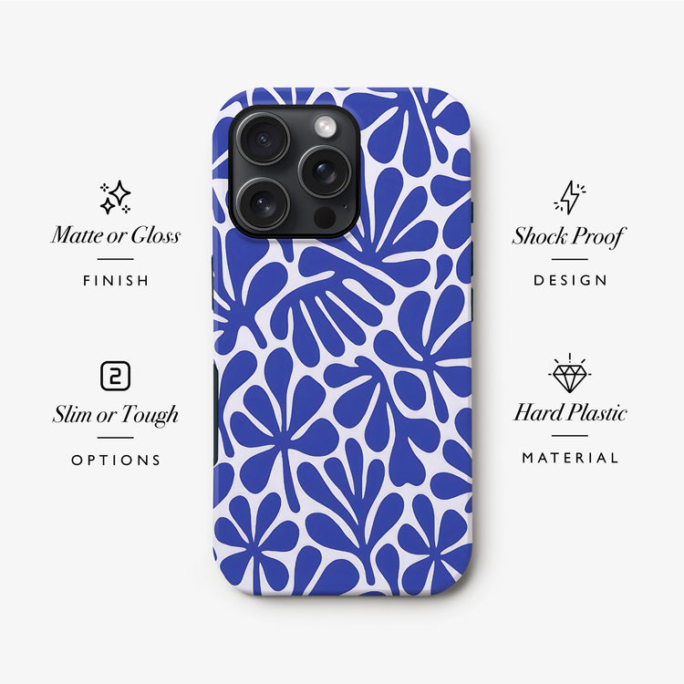 Abstract Royal Blue Matisse Floral Case – Rock Steady Cases