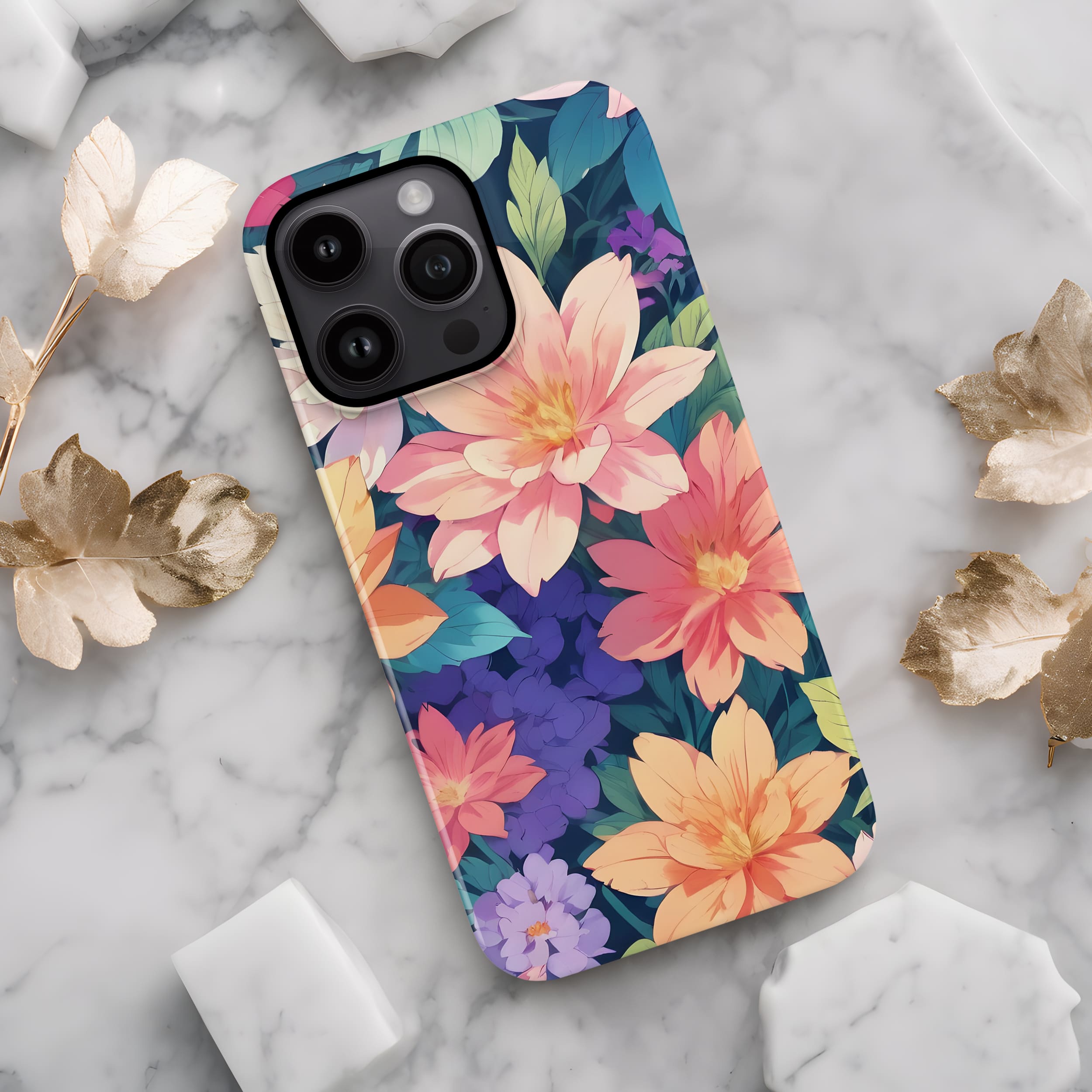 Japanese Rainbow Floral Print Case - Rock Steady Cases